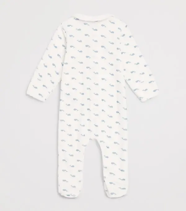 Petit Bateau Cotton Whale Print All-in-one