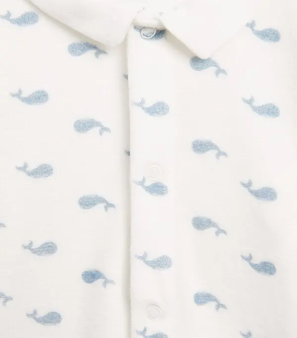 Petit Bateau Cotton Whale Print All-in-one