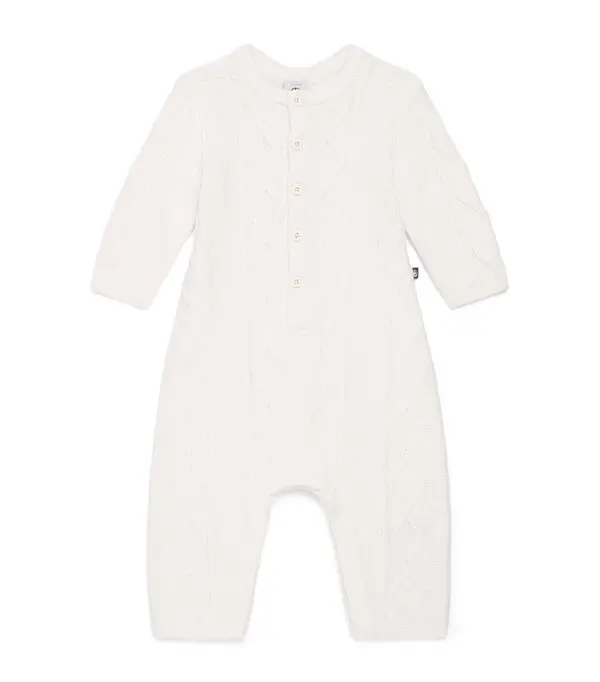 Petit Bateau Cable-knit Playsuit