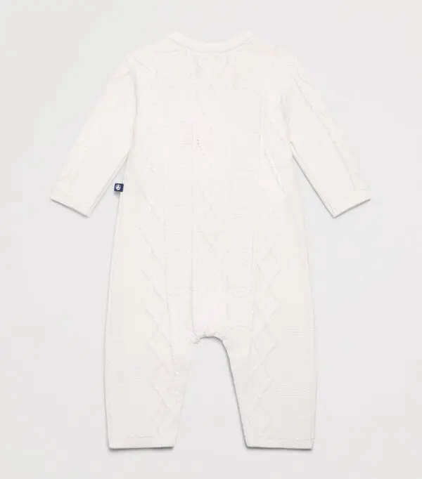 Petit Bateau Cable-knit Playsuit