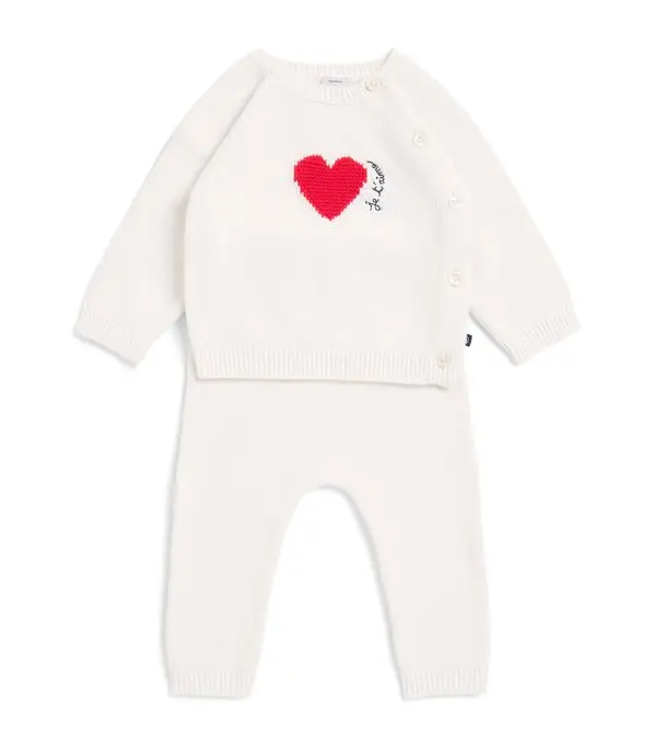 Petit Bateau Wool-cotton Sweater And Leggings Set