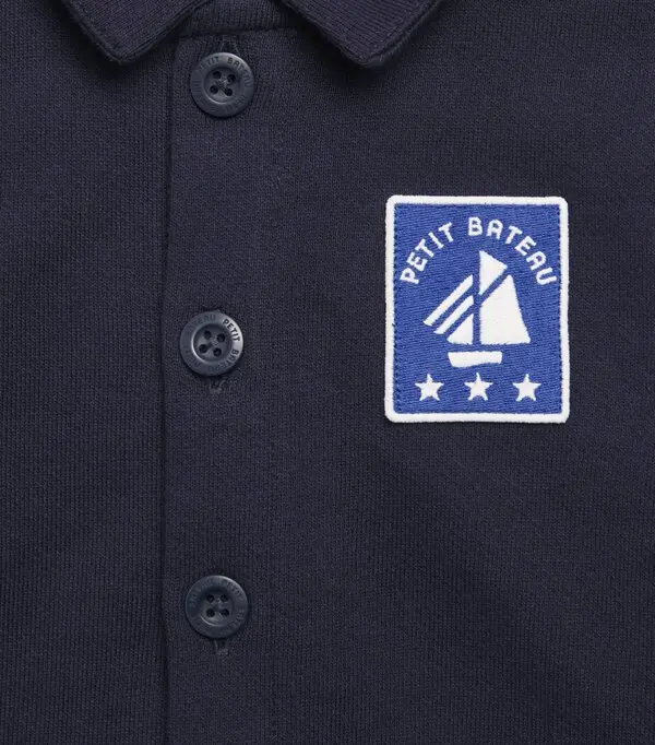 Petit Bateau Cotton Logo Playsuit