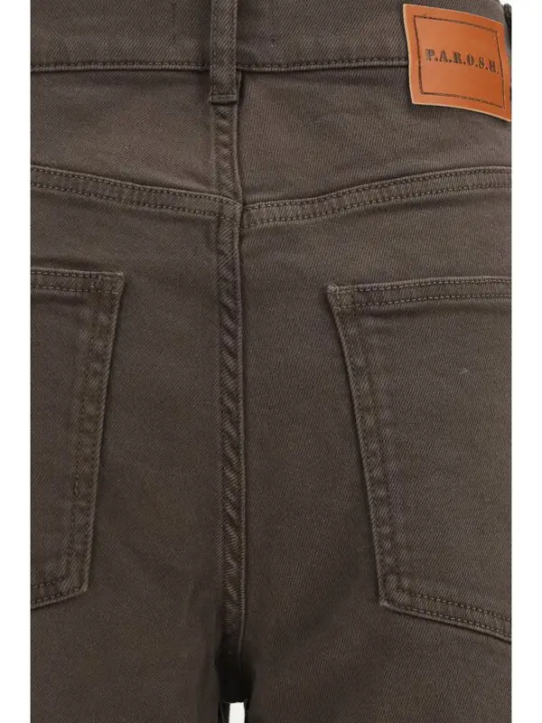P.a.r.o.s.h Wide Leg Drill Pants - Brown