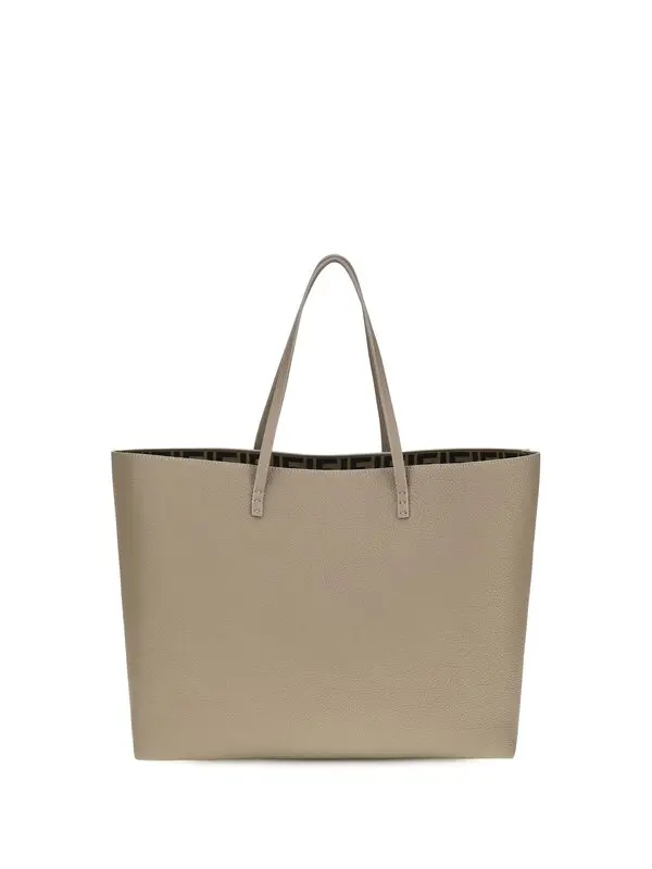 Fendi Medium Roll Roman Leather Shopping Bag - Cream