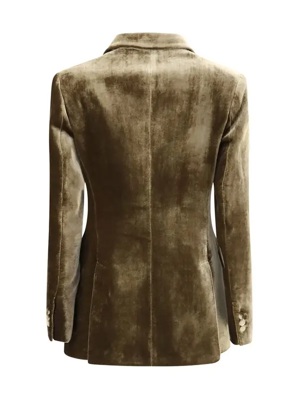 P.a.r.o.s.h Velvet Double Breasted Blazer - Brown