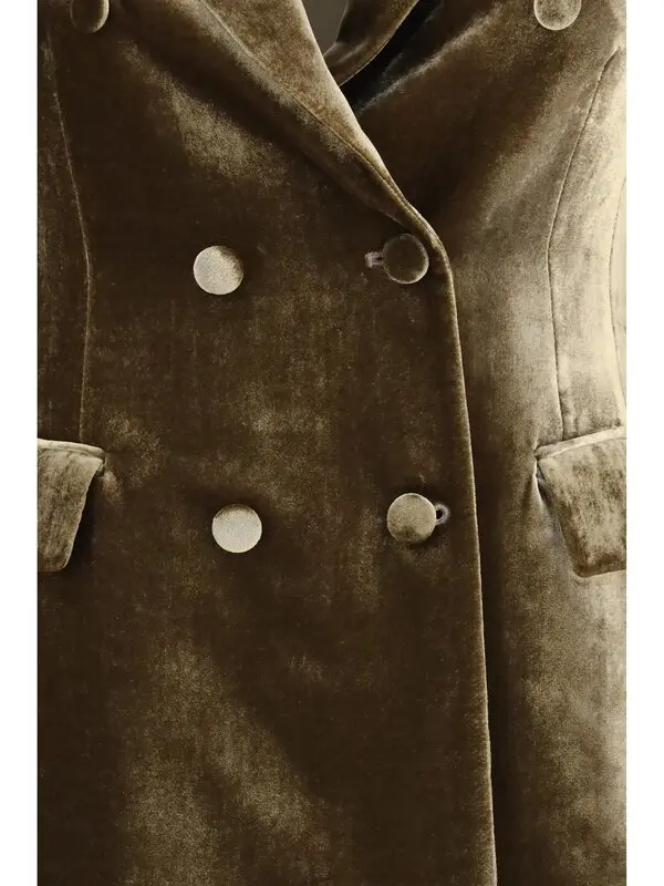 P.a.r.o.s.h Velvet Double Breasted Blazer - Brown