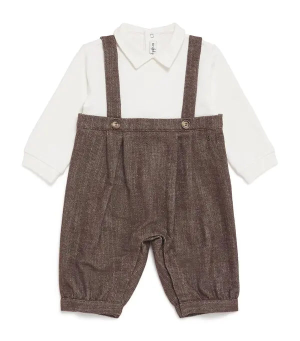 IL GUFO Cotton-blend Collar Playsuit