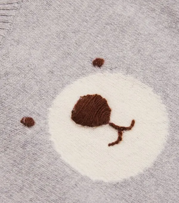 IL GUFO Wool Bear Motif Sweater And Sweatpants Set