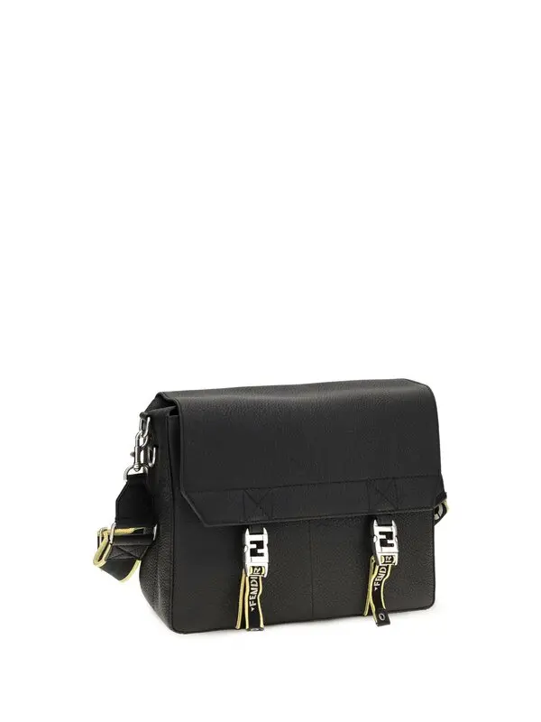 Fendi Flow Mess Medium Roman Leather Crossbody Bag