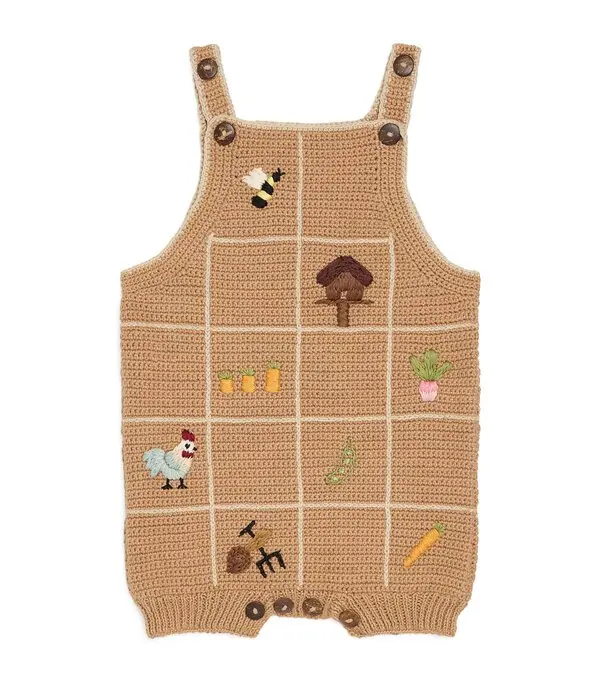 SHIRLEY BREDAL Organic Cotton Little Farm Bodysuit - Beige