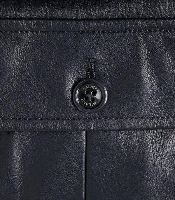 VALSTAR Leather Padded Bomber Jacket