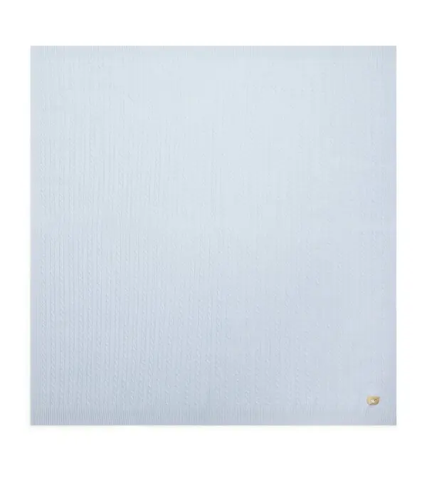 PUREBABY Cashmere Cable-knit Blanket - Blue