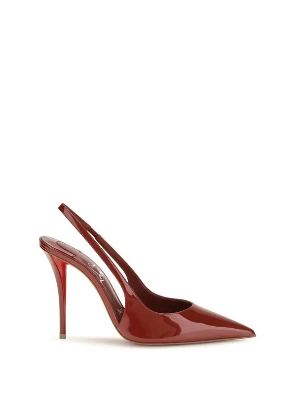 CHRISTIAN LOUBOUTIN Miss Z Slingback Patent Leather Pumps - Red