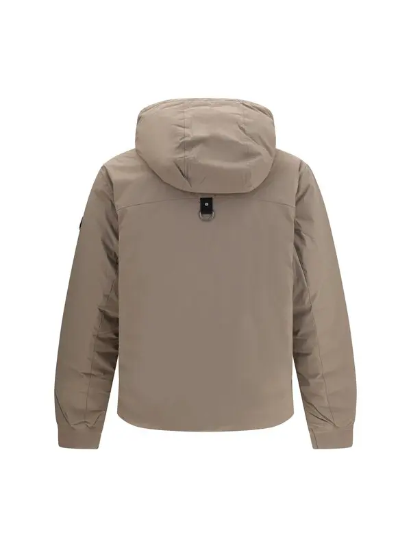 Moose Knuckles Hooded Down Jacket With Zip Closure