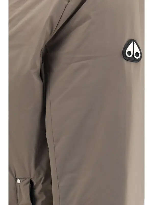 Moose Knuckles Hooded Down Jacket With Zip Closure