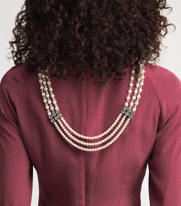 Alessandra Rich Faux Pearl Layered Necklace