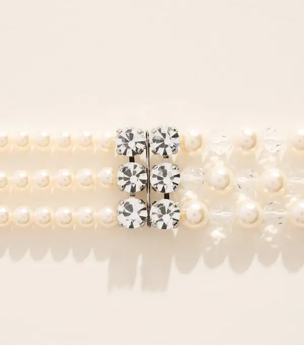 Alessandra Rich Faux Pearl Layered Necklace