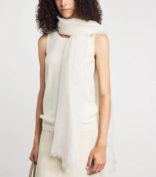 Colombo Cashmere-silk Embellished Scarf