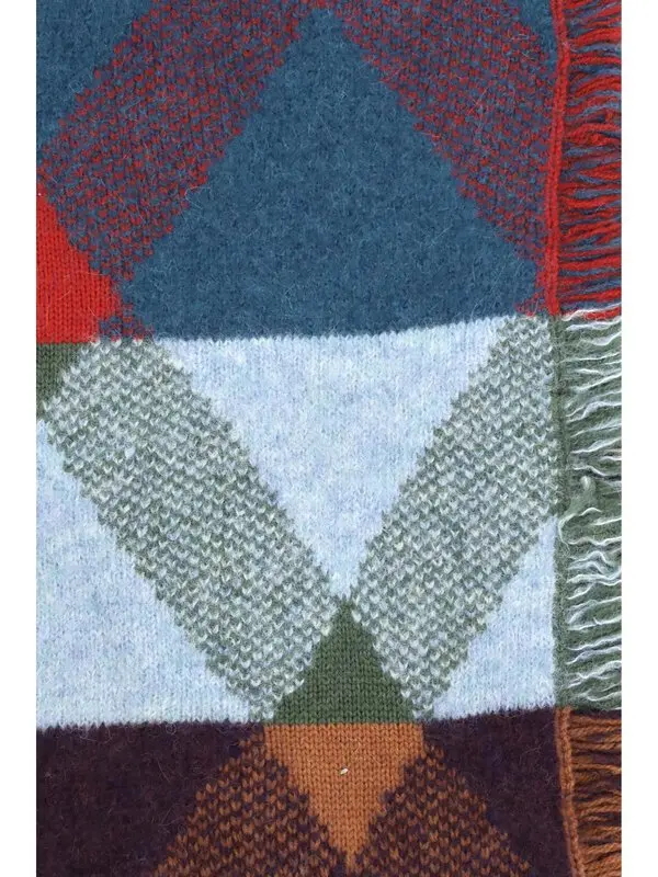 Dries Van Noten Mixed Print Fringed Scarf