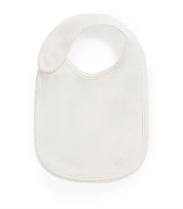 Bonpoint Stretch Cotton Bib With Picot Trim - Pink