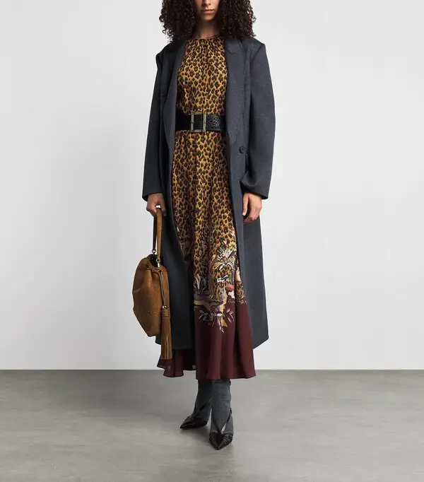 Etro Long-sleeve Leopard Maxi Dress