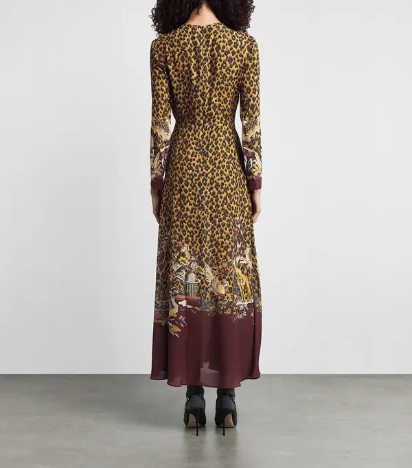 Etro Long-sleeve Leopard Maxi Dress