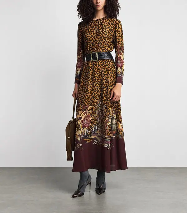 Etro Long-sleeve Leopard Maxi Dress