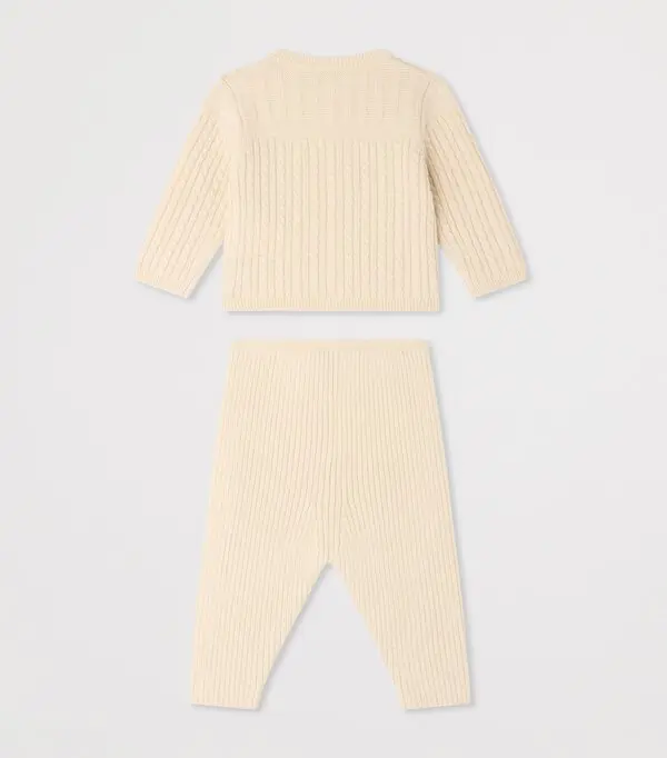 Bonpoint Knitted Cardigan And Trousers Set