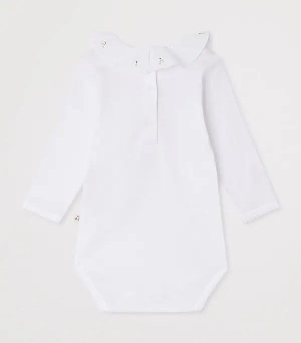 Bonpoint Organic Cotton Ruffled Bodysuit