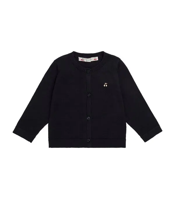 Bonpoint Cotton Cardigan With Cherry Logo