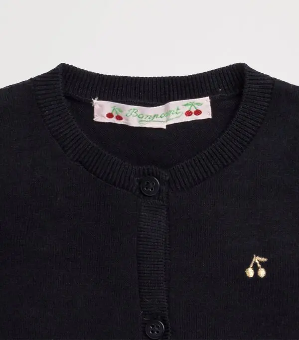 Bonpoint Cotton Cardigan With Cherry Logo