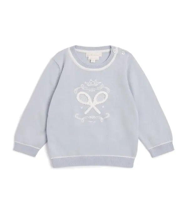 MARIE-CHANTAL Cotton-cashmere Tennis Motif Sweater