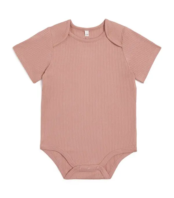MORI Bamboo-blend Short-sleeve Bodysuit - Pink
