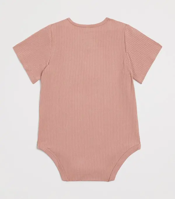 MORI Bamboo-blend Short-sleeve Bodysuit - Pink