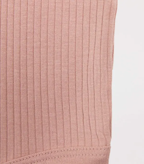 MORI Bamboo-blend Short-sleeve Bodysuit - Pink