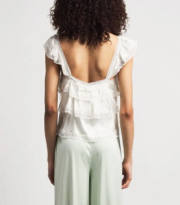 Alice + Olivia Tiered Lace Blouse