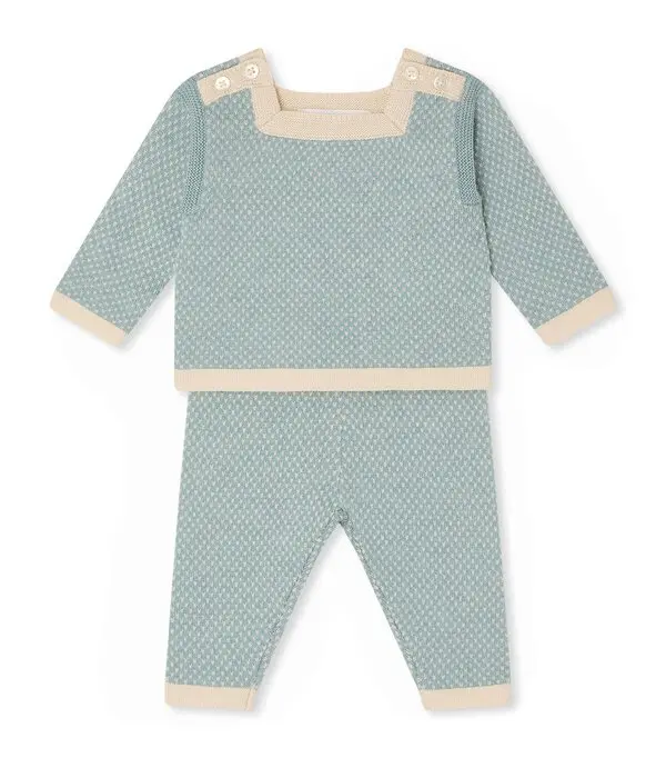 Bonpoint Wool-cotton Sweater And Trousers Set