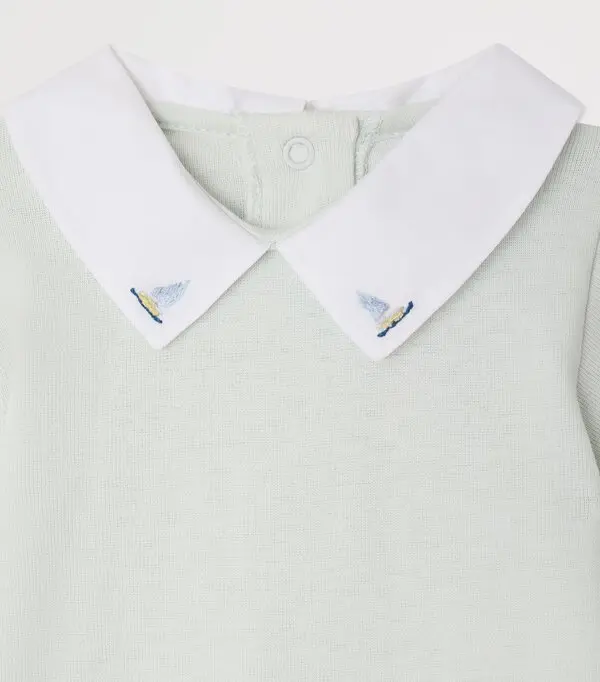 Bonpoint Cotton Embroidered Julliet Bodysuit