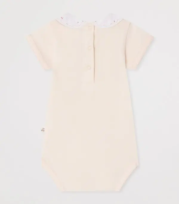 Bonpoint Organic Cotton Cygné Bodysuit With Peter Pan Collar