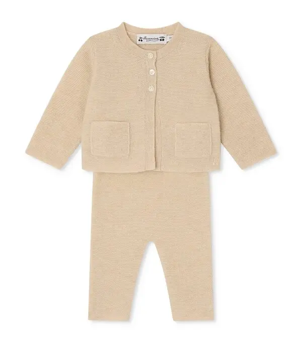 Bonpoint Cashmere Cardigan And Trousers Set