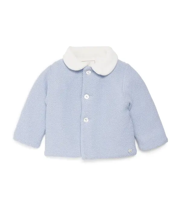 PAZ RODRIGUEZ Cotton Knit Cardigan With Shawl Collar