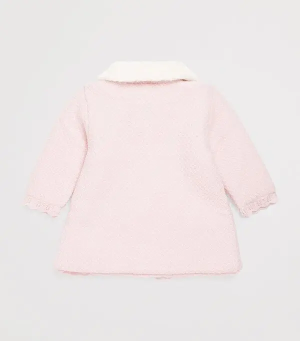 PAZ RODRIGUEZ Wool Knitted Coat With Faux Fur Trim