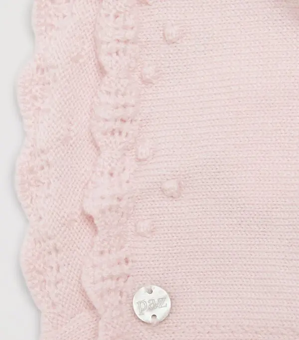 PAZ RODRIGUEZ Cotton Knit Bonnet With Lace Trim