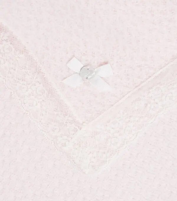 PAZ RODRIGUEZ Lace-trim Knitted Blanket