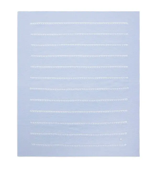 PAZ RODRIGUEZ Cotton Fogar Blanket With Decorative Stripes - Blue