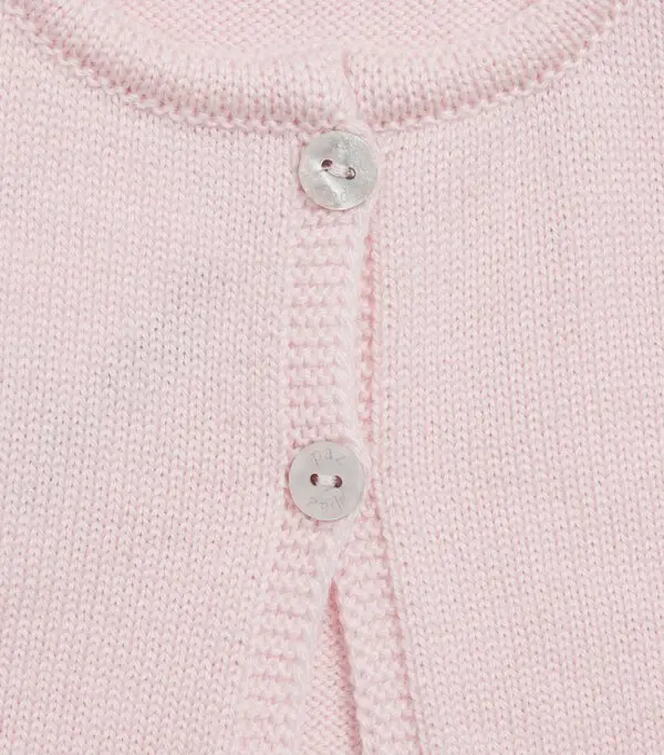PAZ RODRIGUEZ Cotton Knit Cardigan With Pom-pom Trim