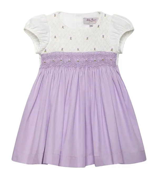 Trotters Cotton Rose Smocked Dress