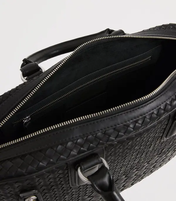 Officine Creative Leather Woven Armor Briefcase