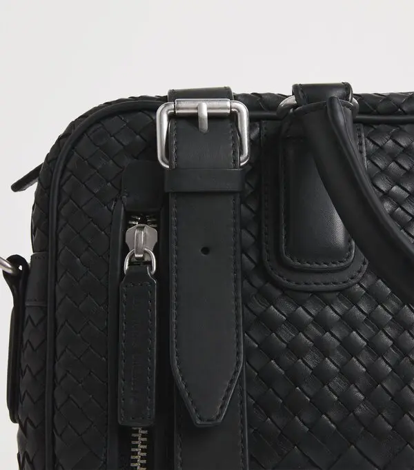 Officine Creative Leather Woven Armor Briefcase