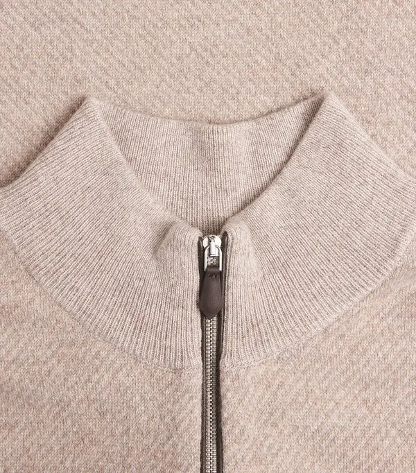 N.peal Cashmere Quarter-zip Sweater - Beige